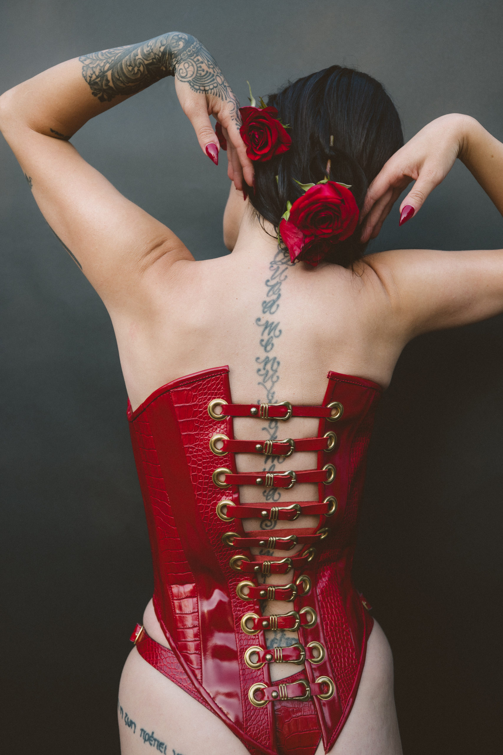 The Buckled Spine Leather Corset - CANDICE CUOCO