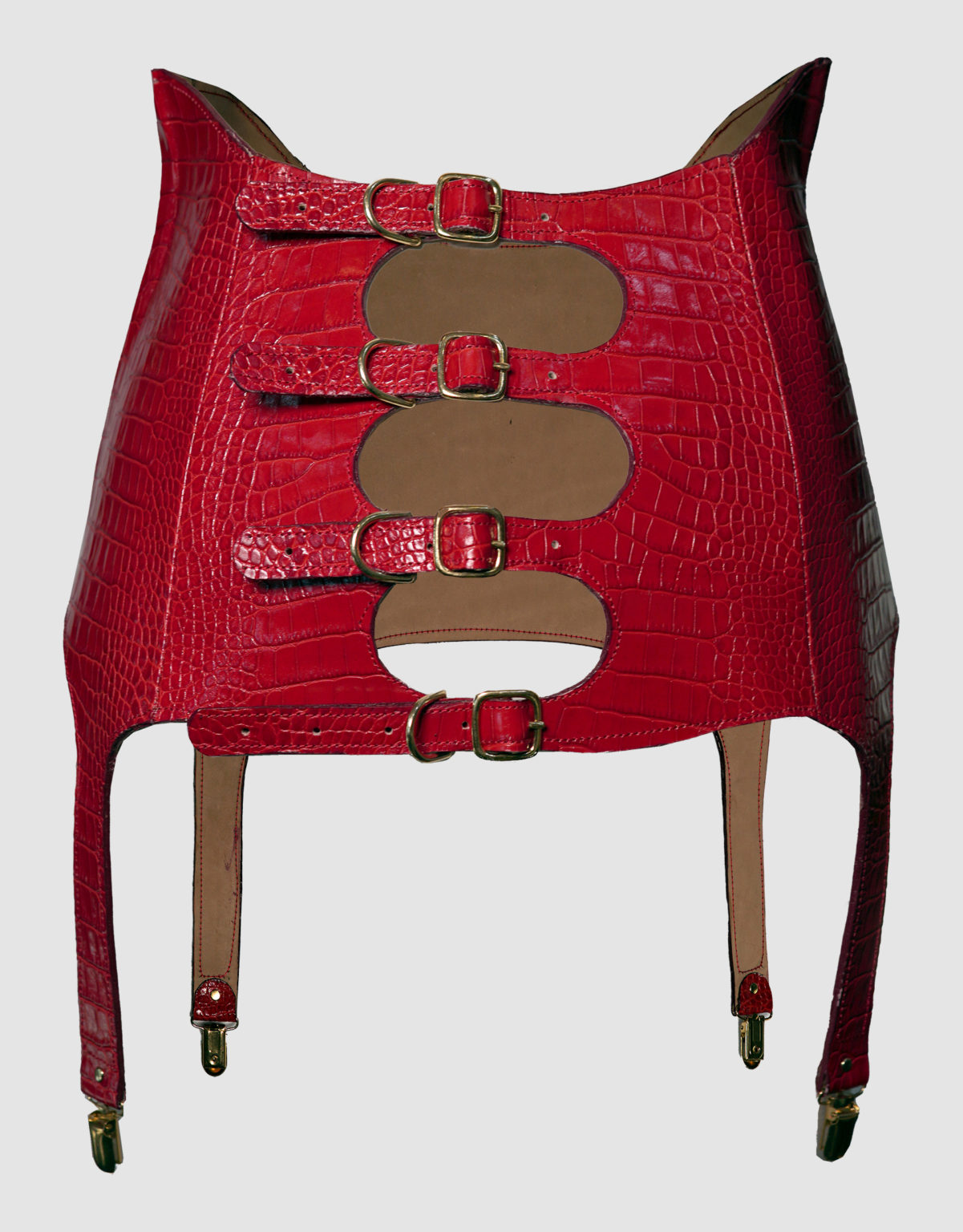 The High Waist Leather Corset Garter Belt - CANDICE CUOCO